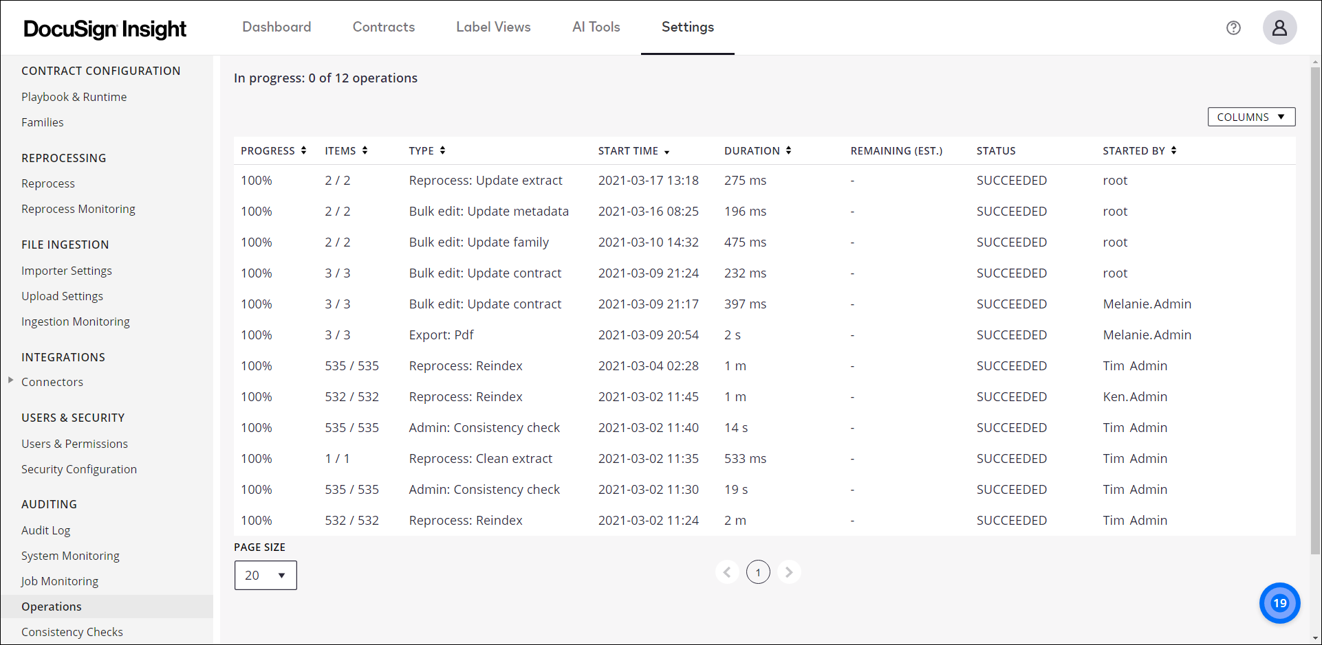 View DocuSign Insight Platform Operations
