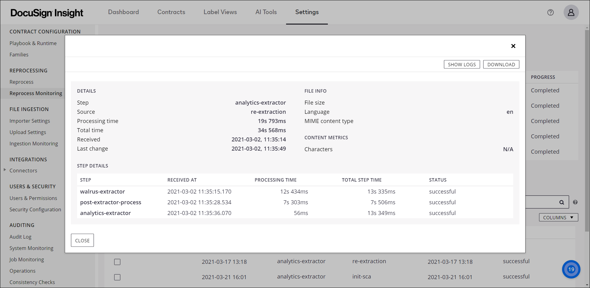 Access Reprocessing Job Statuses to View Completed and In-Progress ...