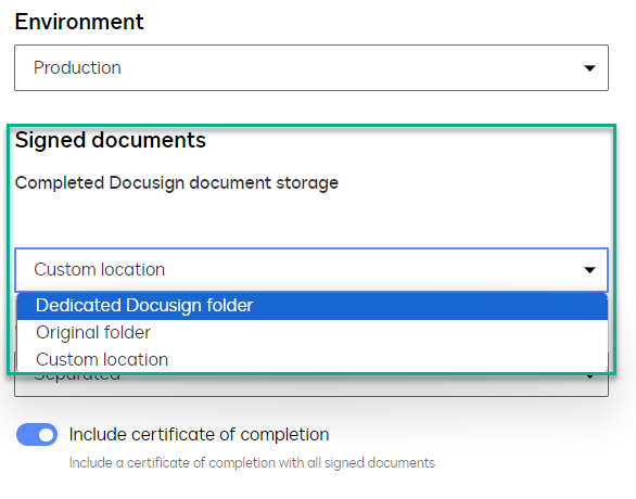 Set the Destination for Completed Documents
