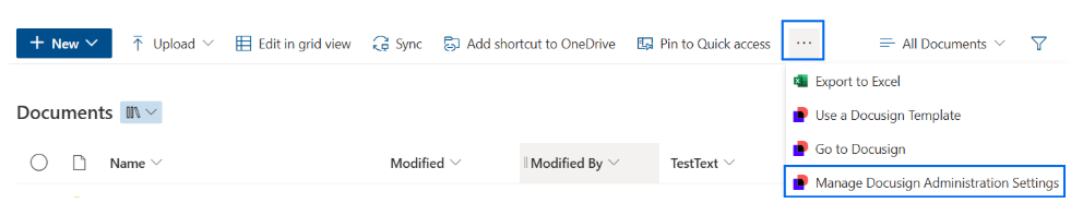 Grant Initial Consent for Docusign for SharePoint (Site Edition)