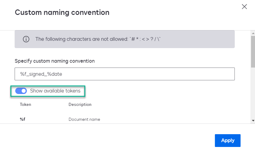 Set a Custom Naming Convention for Completed Documents