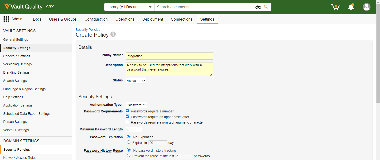 Step 1: Create a Security Policy for Password Authentication
