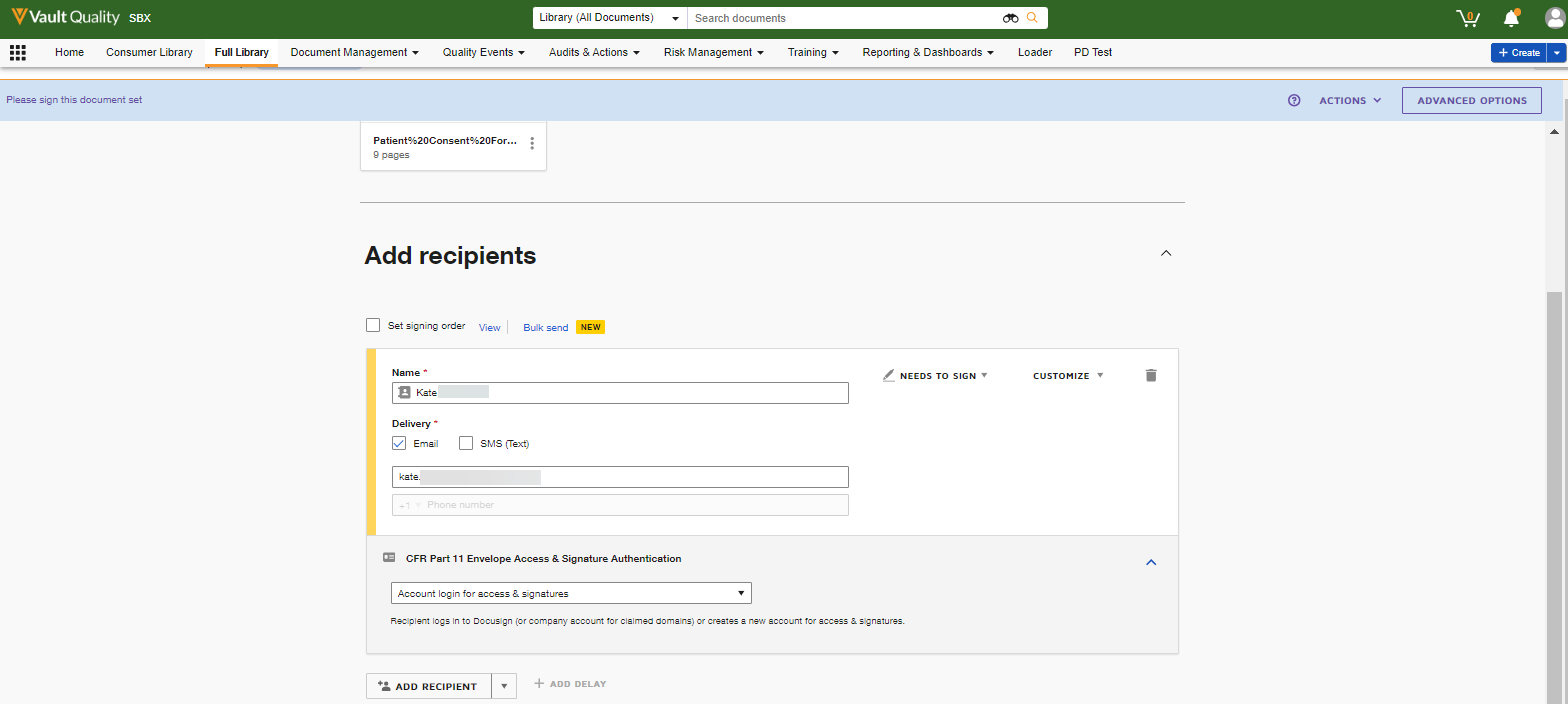 Request Signatures From Veeva QualityDocs