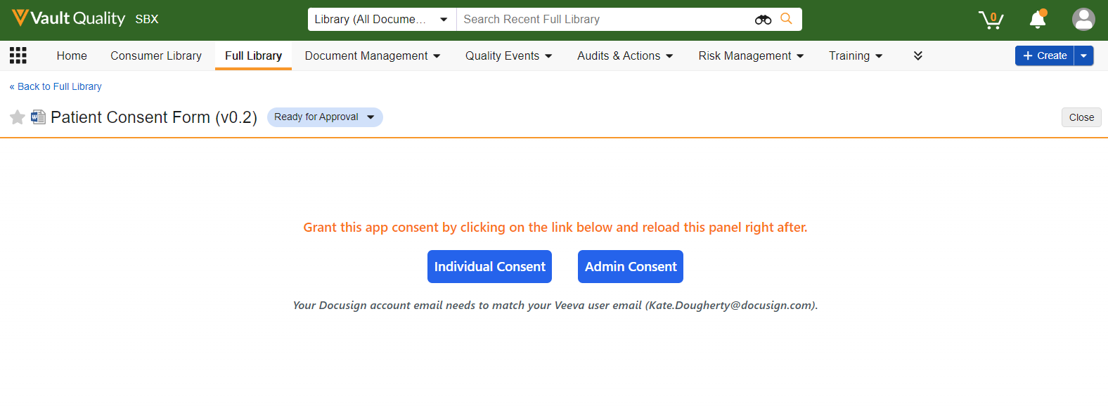 Request Signatures From Veeva QualityDocs