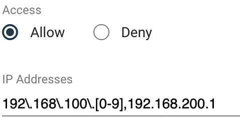 Setting IP Restrictions
