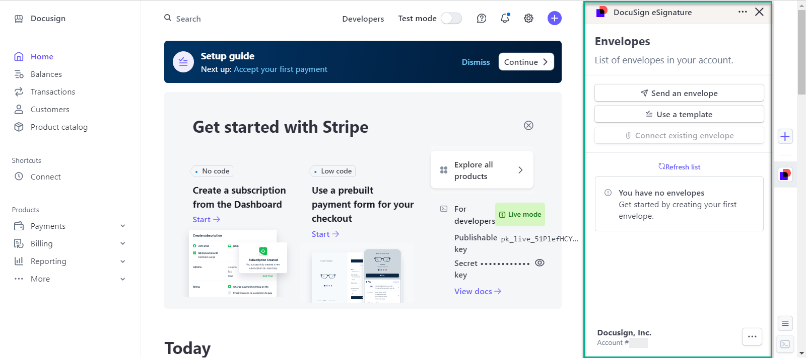 Install Docusign for Stripe