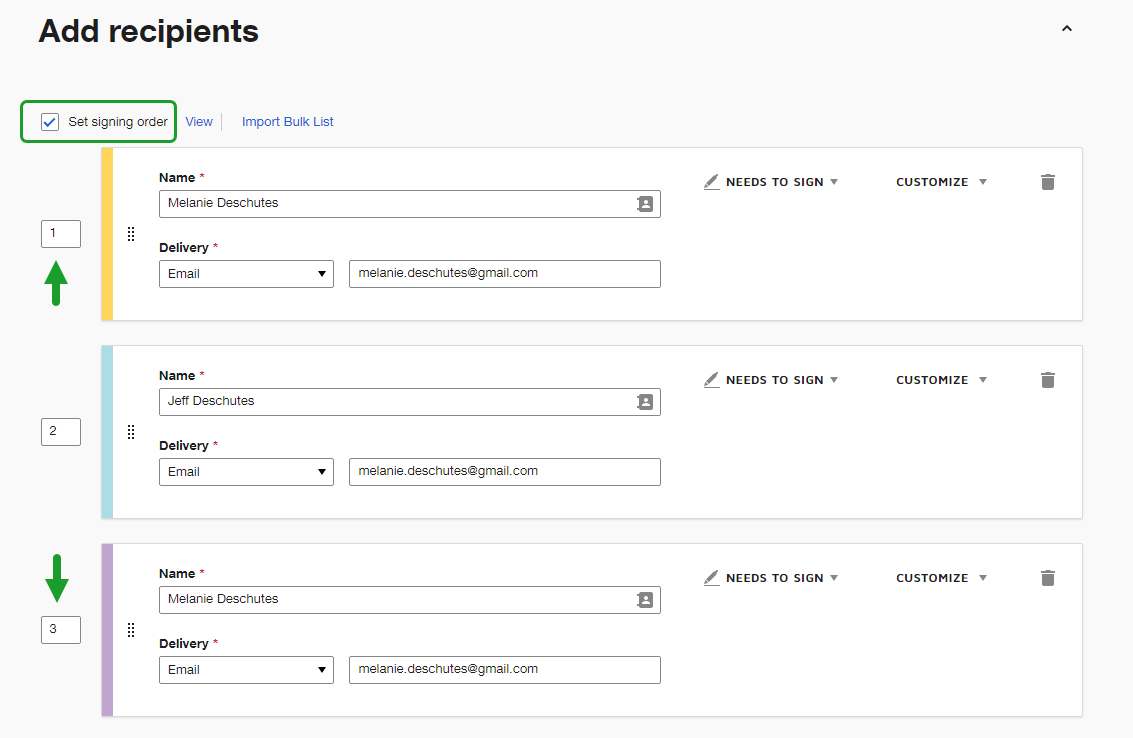 Include the Same Recipient More Than Once