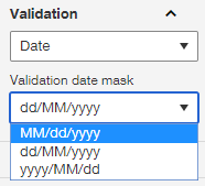 Validation Options for Text Fields