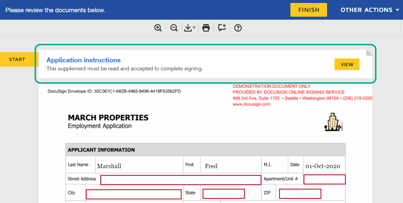 Send Supplemental Documents