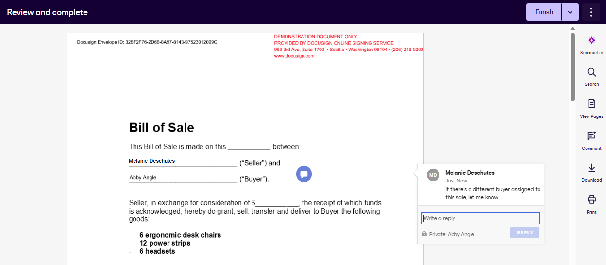Post a Comment to a Draft Document