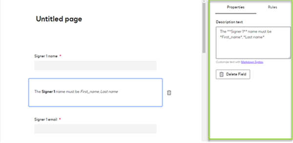 Format Text in Page Subtitle and Description Text Fields