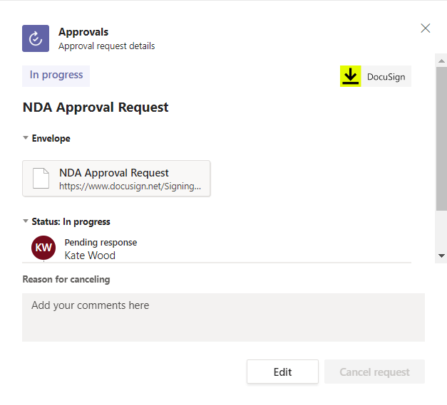 View Microsoft Approvals You Sent through DocuSign