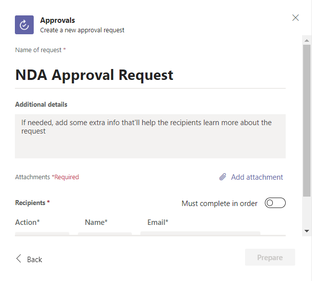 Request an Approval with DocuSign eSignature for Microsoft Teams Approvals Request an Approval with DocuSign eSignature for Microsoft Teams Approvals