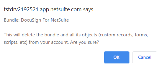 Uninstall DocuSign for NetSuite