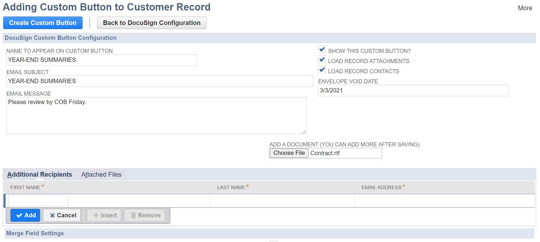 Add a Custom Button Using a Form