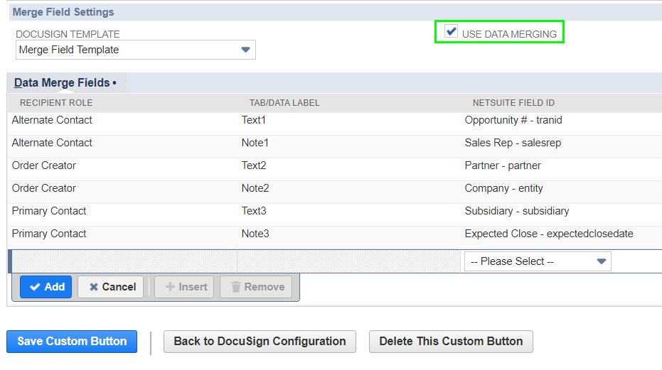 Add a Custom Button for Merge Fields