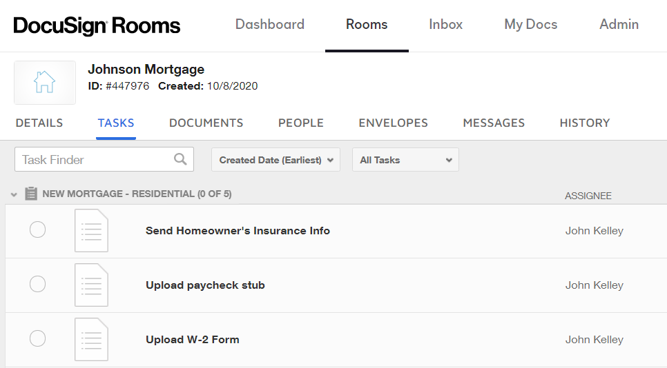 Use Tasks To Keep Track of Transaction Activities and Due Dates