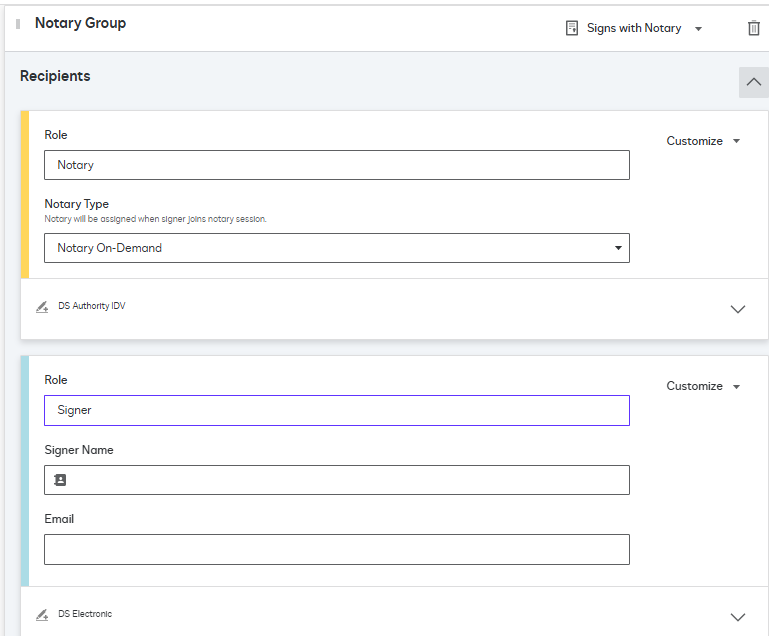 Step 2: Add Roles for the Recipients