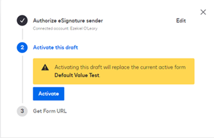 Activate an Edited Web Form