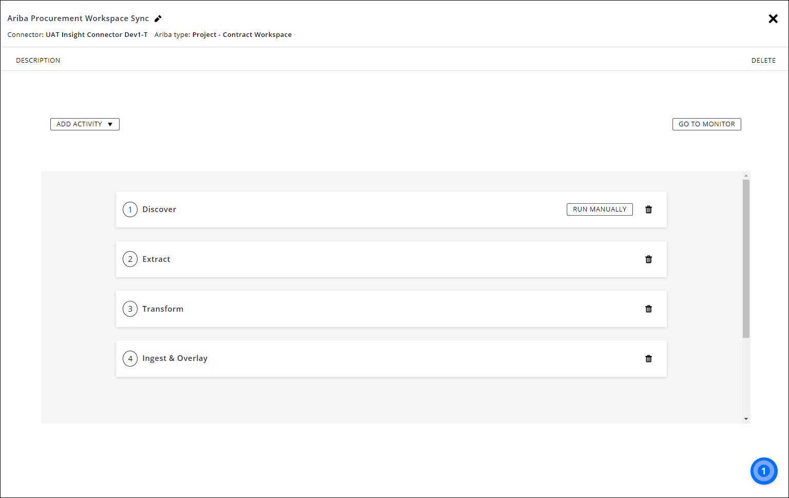 Sample Insight Integration App with Configured Activities for SAP Ariba Connectors