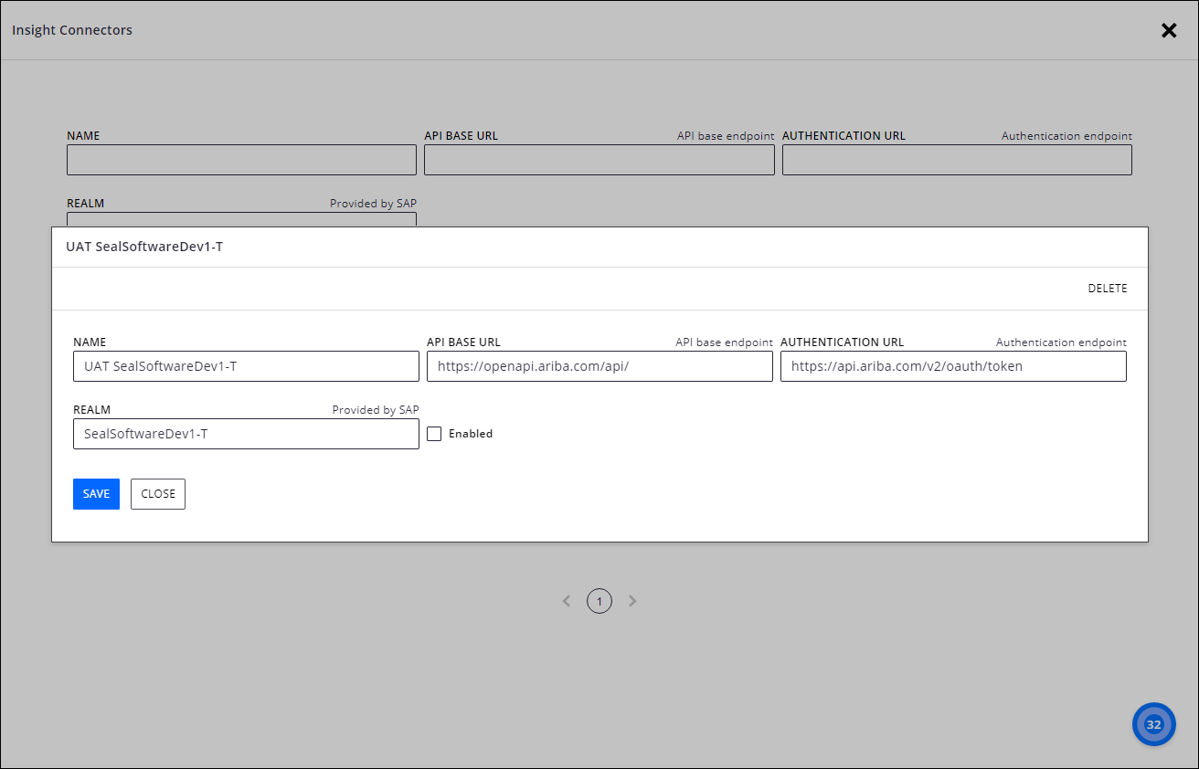 Use the Insight Connectors View to Edit Details for Existing SAP Ariba ...