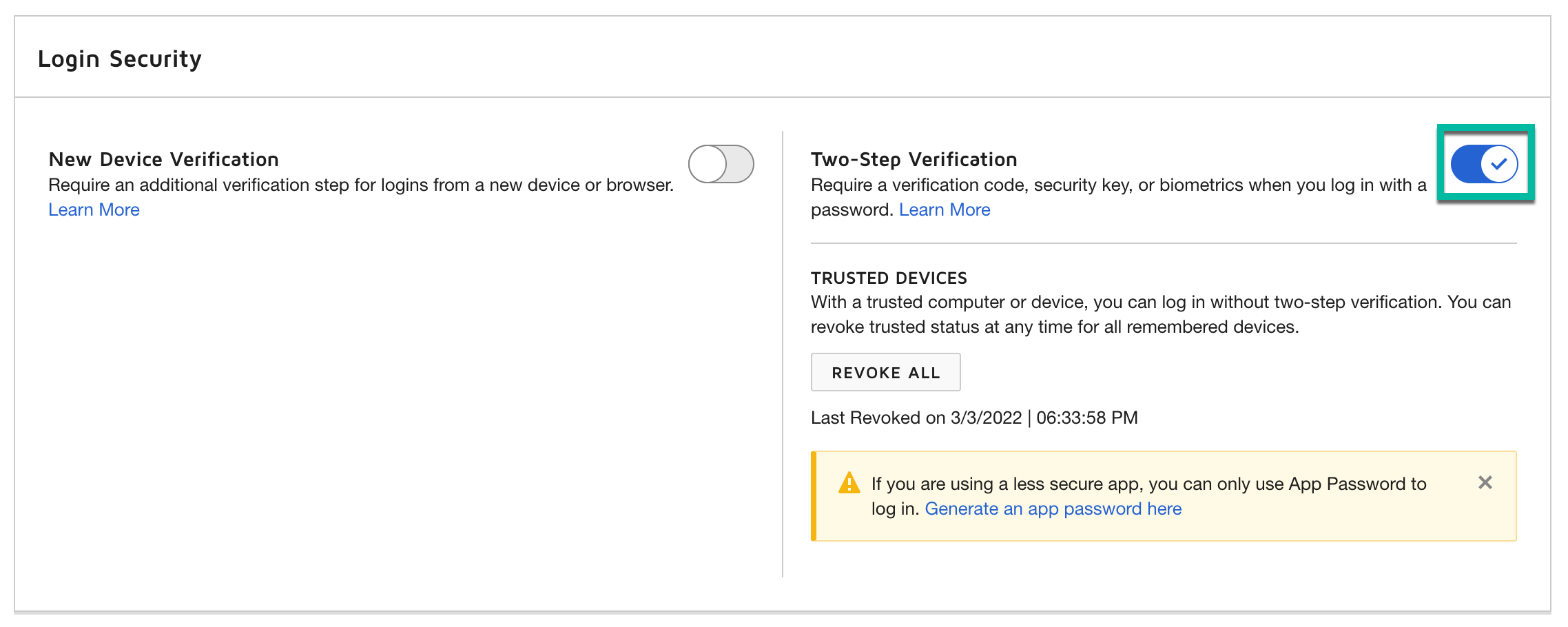 Set Up Two-Step Verification