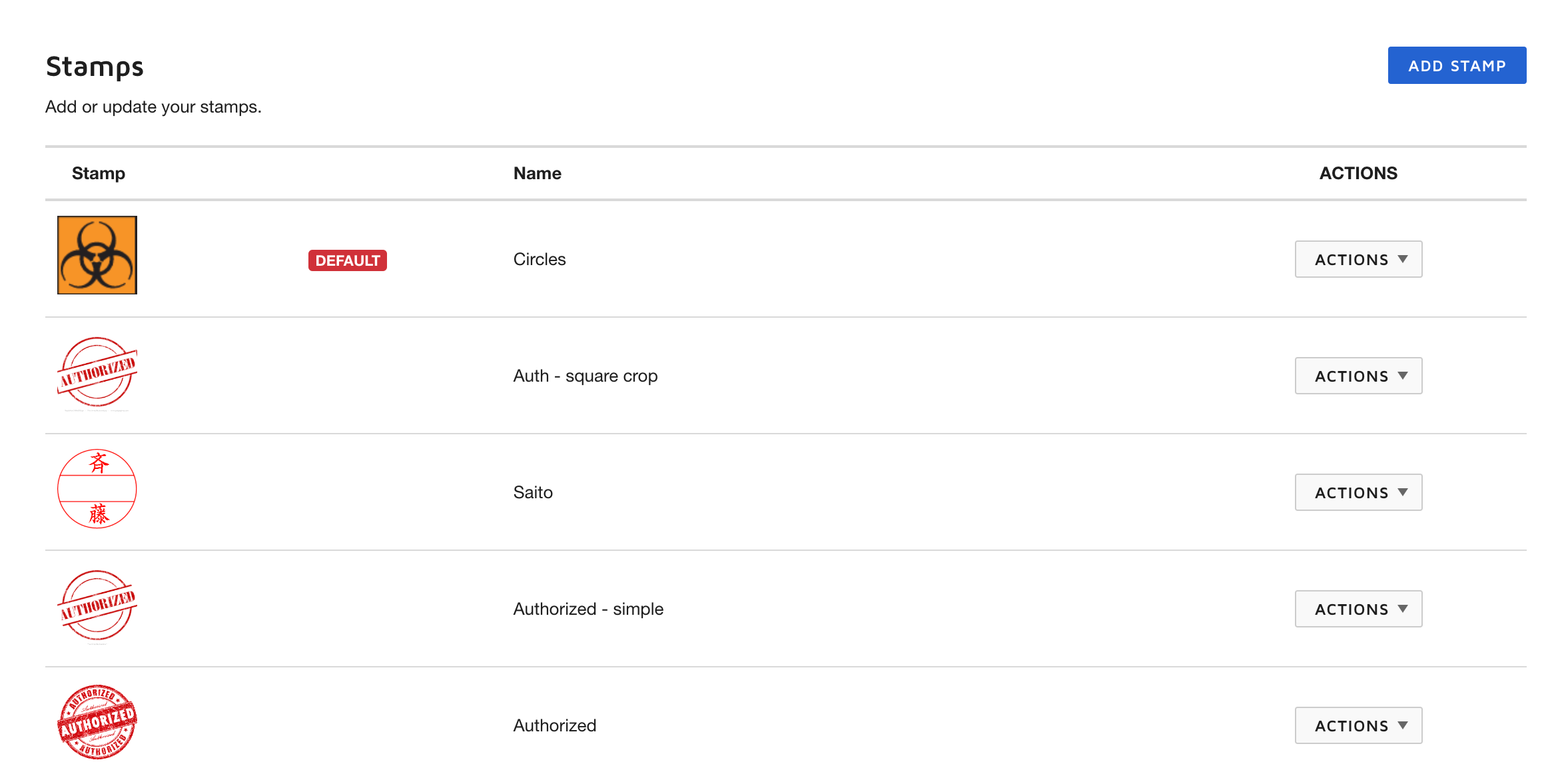 Apply and Manage Stamps