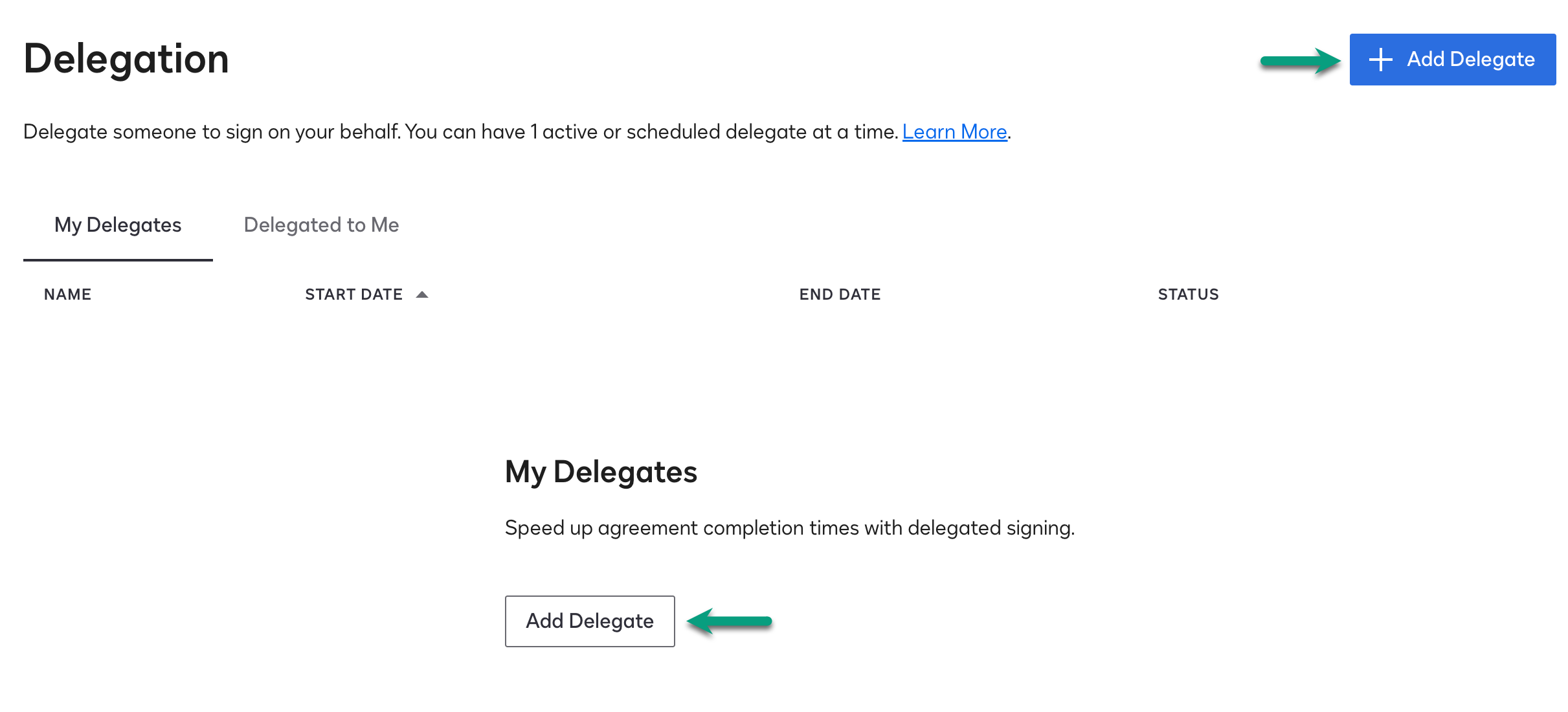 Add a Delegate To Sign on Your Behalf
