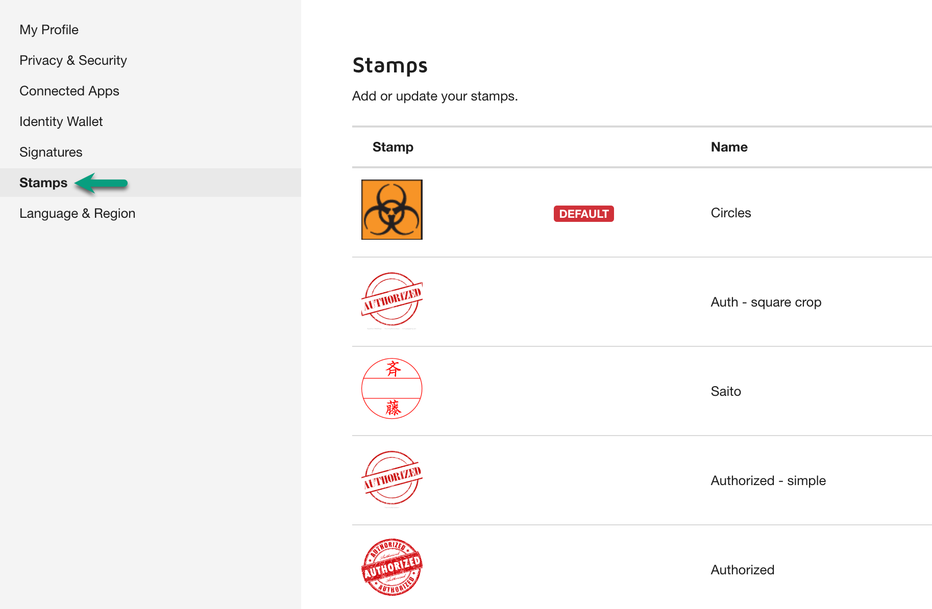Apply and Manage Stamps