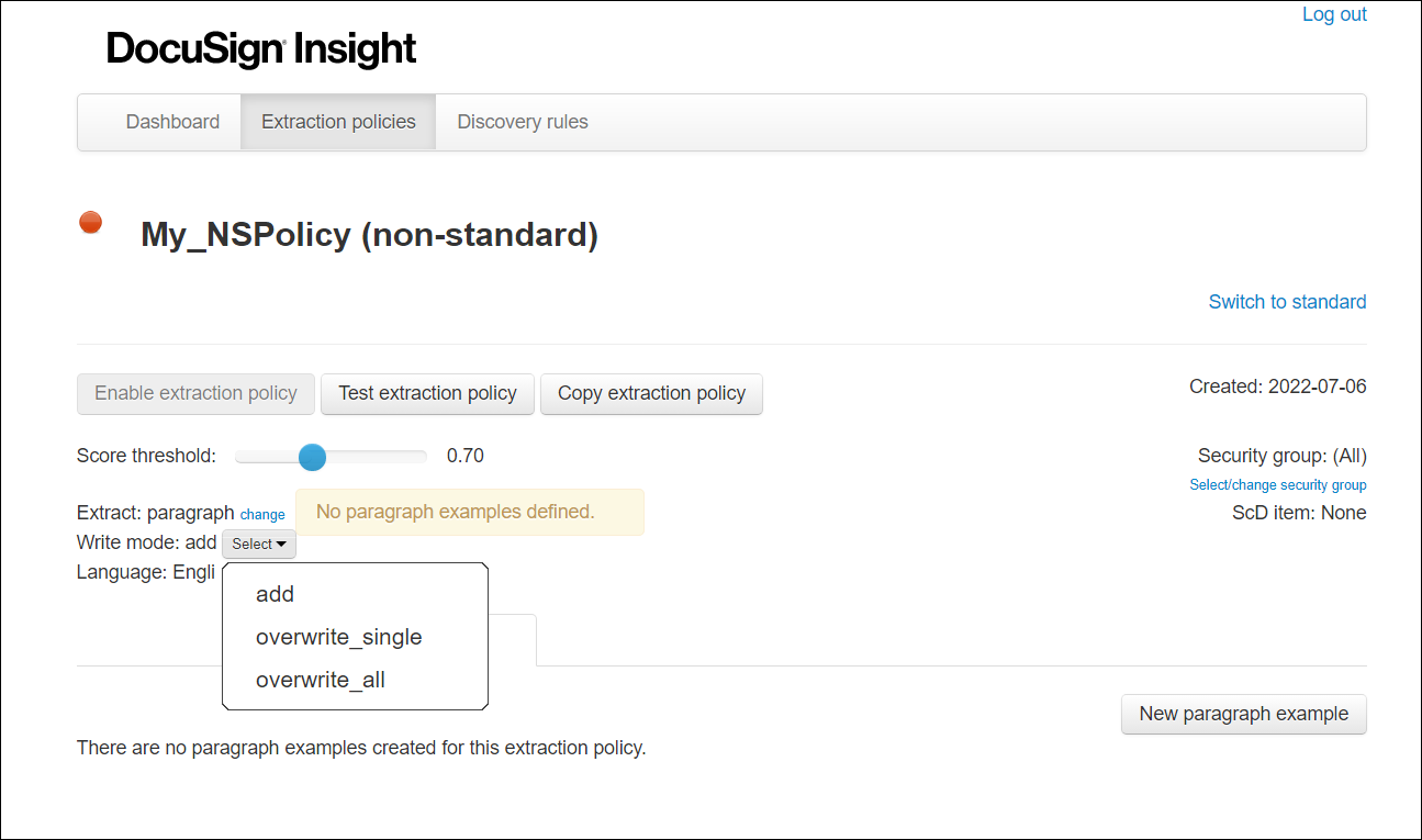 Write Modes for Non-Standard Policies (Overwrite_all and Overwrite_single)