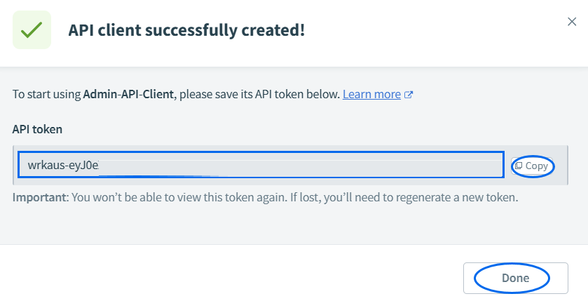 Obtain the API Token from Workato