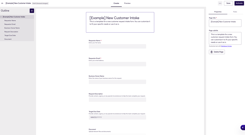 Create a New Request Type