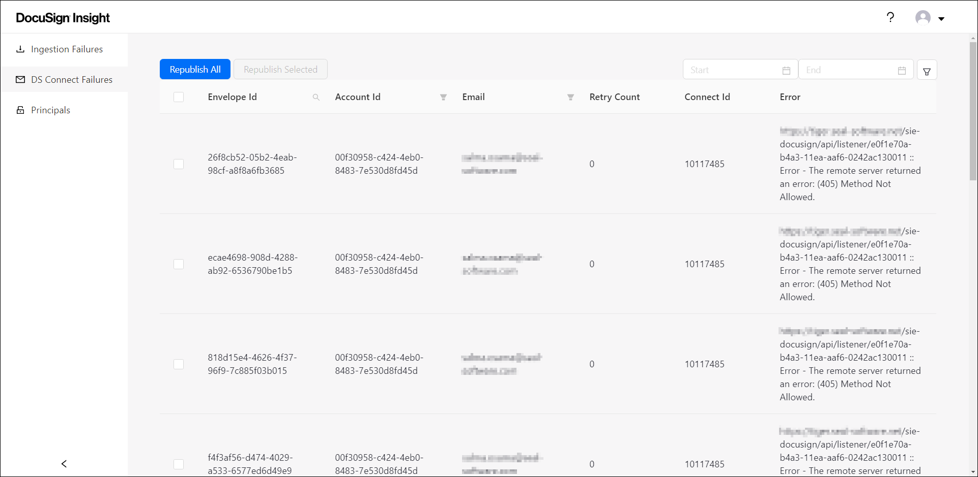 Review and Republish Failed Envelopes from the Insight Connector: eSign ...