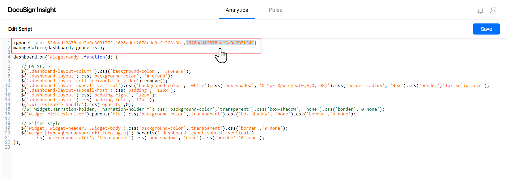 Edit the Dashboard Script to Enable Color Scheme Customization within a ...