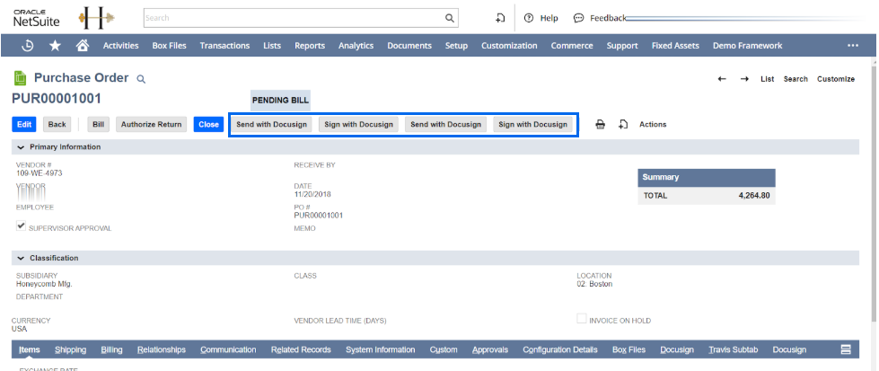 Troubleshoot - Duplicate Docusign Capability Buttons Available on NetSuite Entity Page