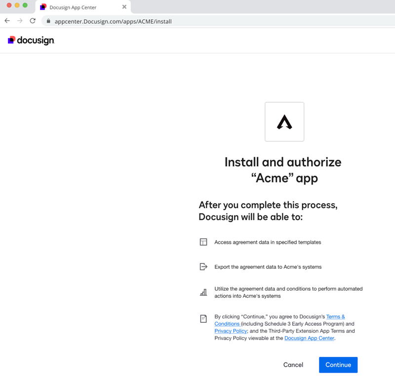 Install Apps in the Docusign App Center