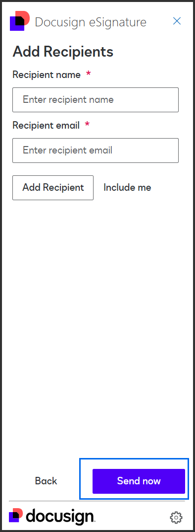 Send documents for signature