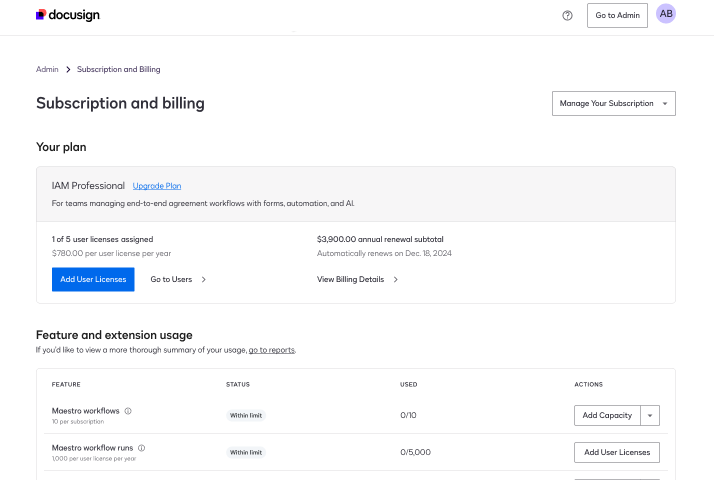 Manage Your IAM Plan