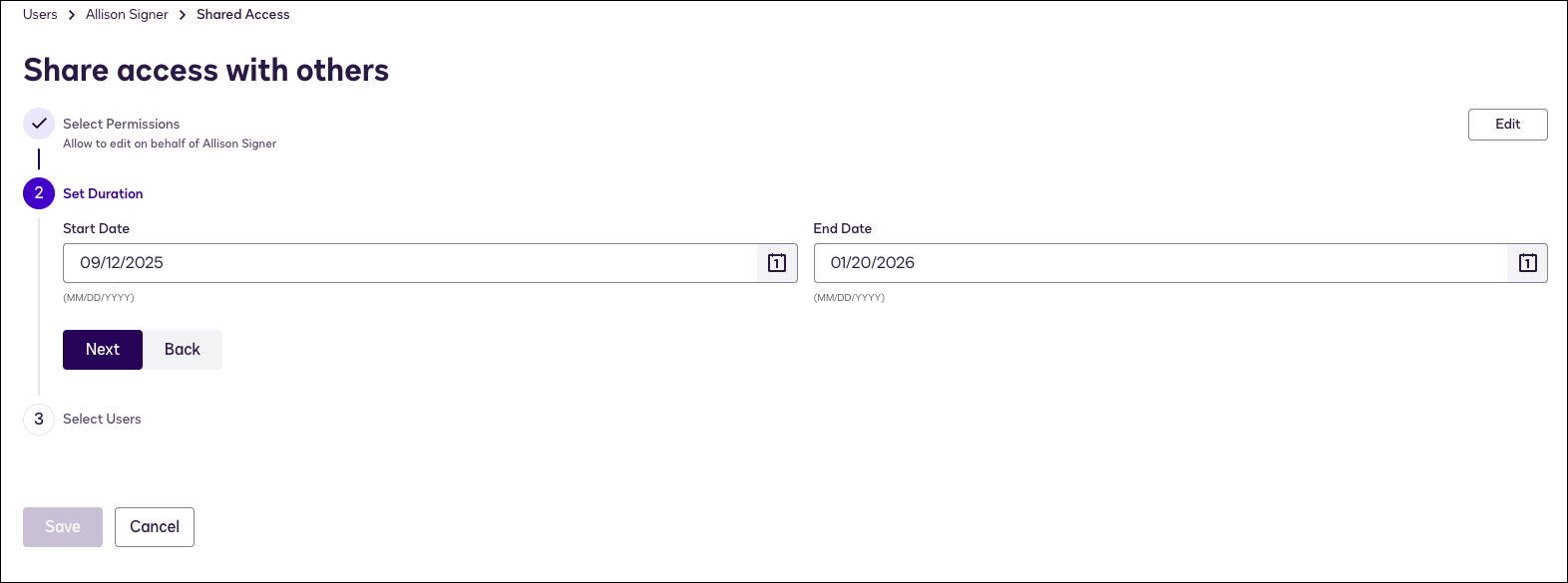 Share Access with Other Users