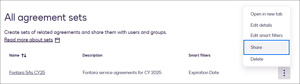 Share an Agreement Set