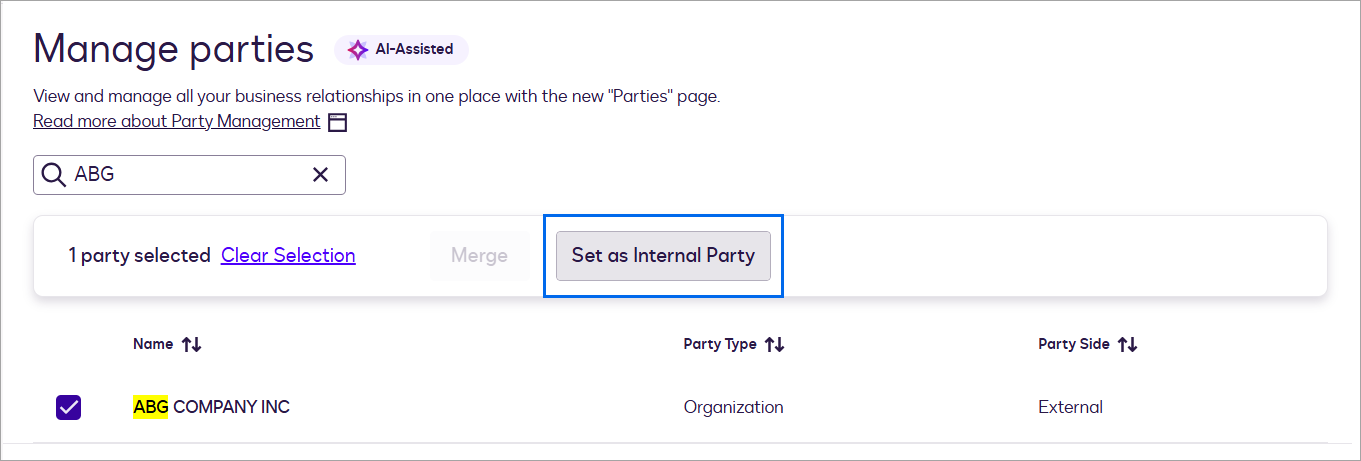 Duplicate Party Management