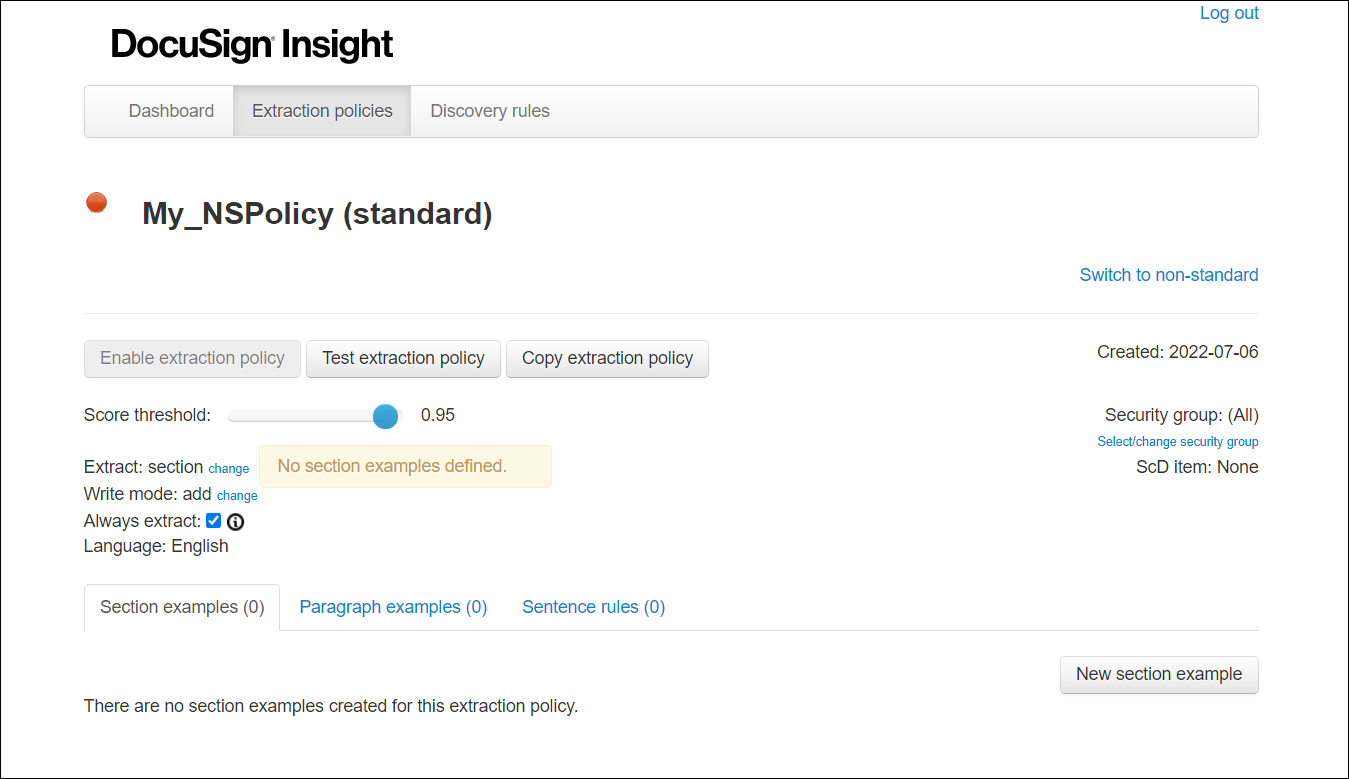 Score Thresholds for Non-Standard Policies