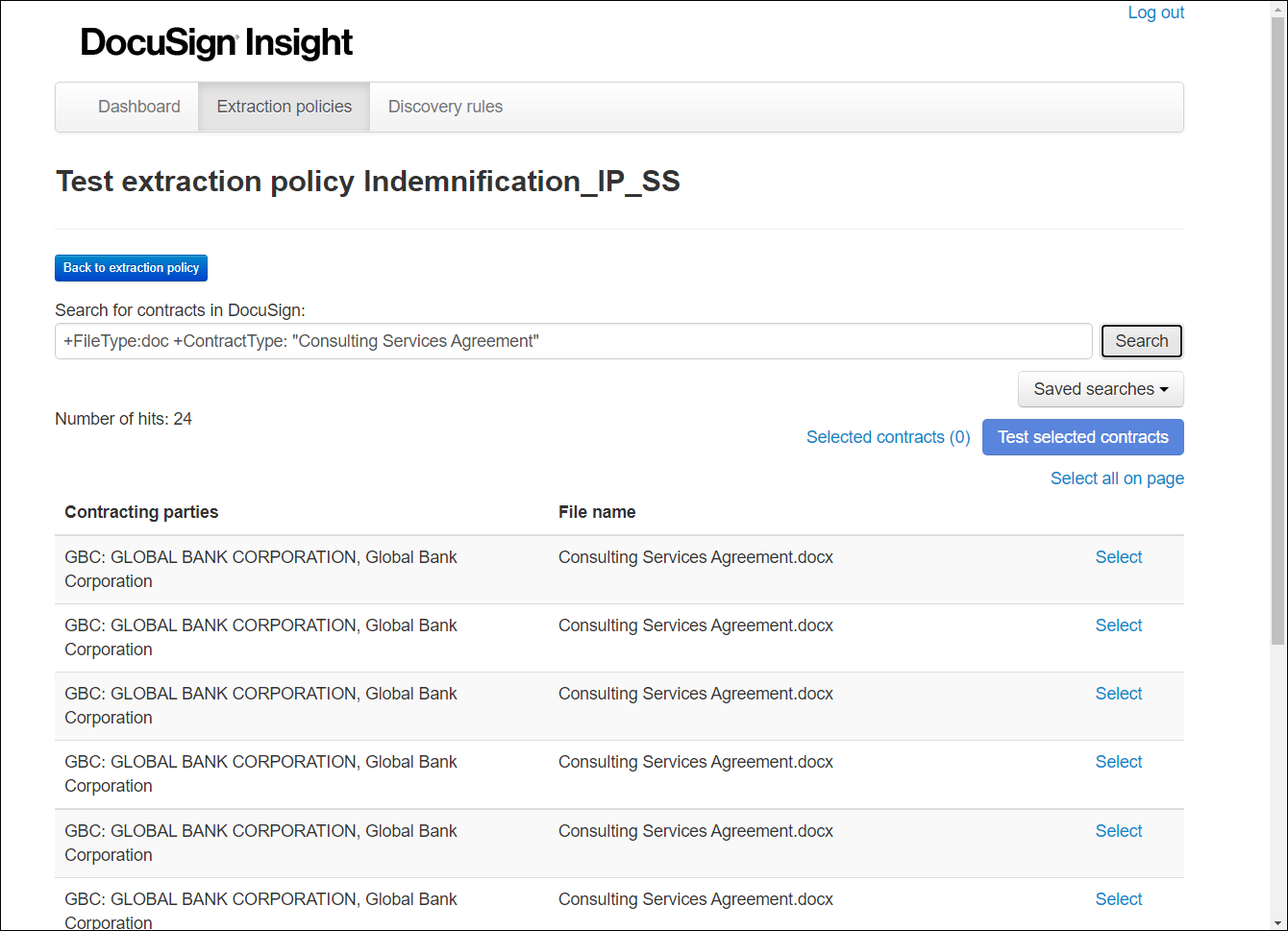 Test Policies Against a Known Set of Contract Documents to Validate ...