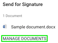 Manage Signers and Documents