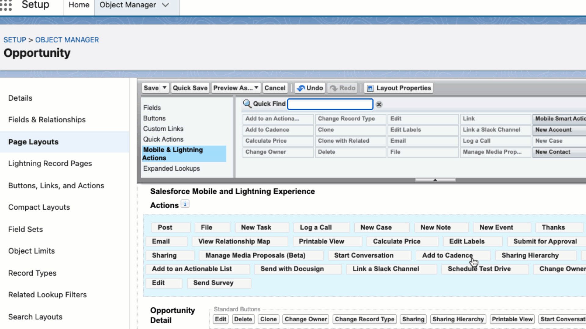 Add a Start with Docusign Action to a Layout