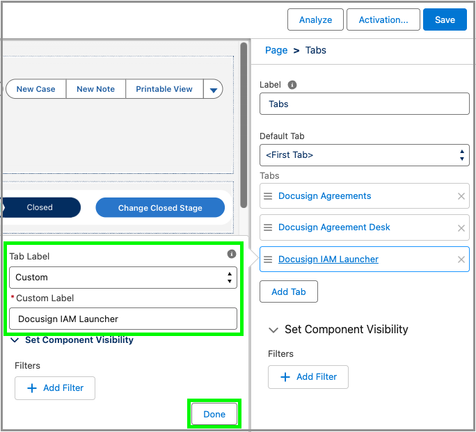 Add the Docusign IAM Launcher Component to a Salesforce Layout