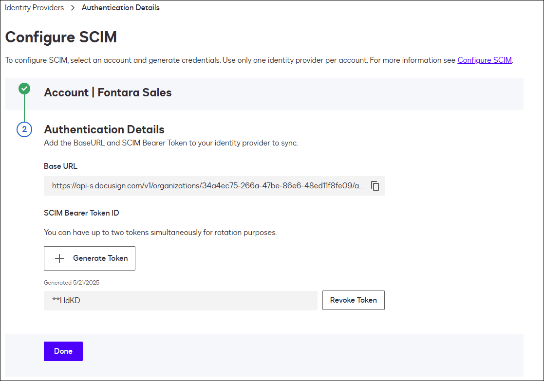 Configure SCIM for a Docusign Account