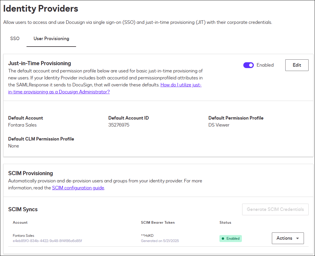 Configure SCIM for a Docusign Account