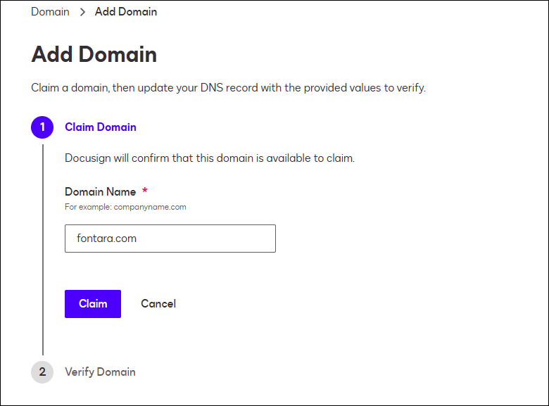 Claim a Domain
