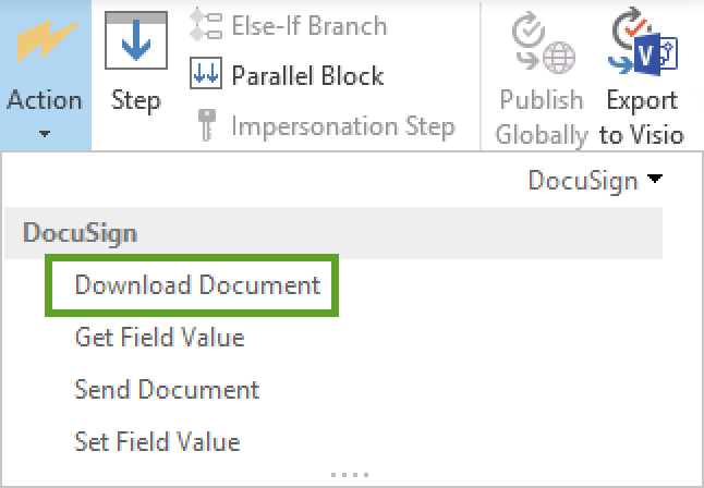 Document Actions in Docusign for SharePoint On-Premises